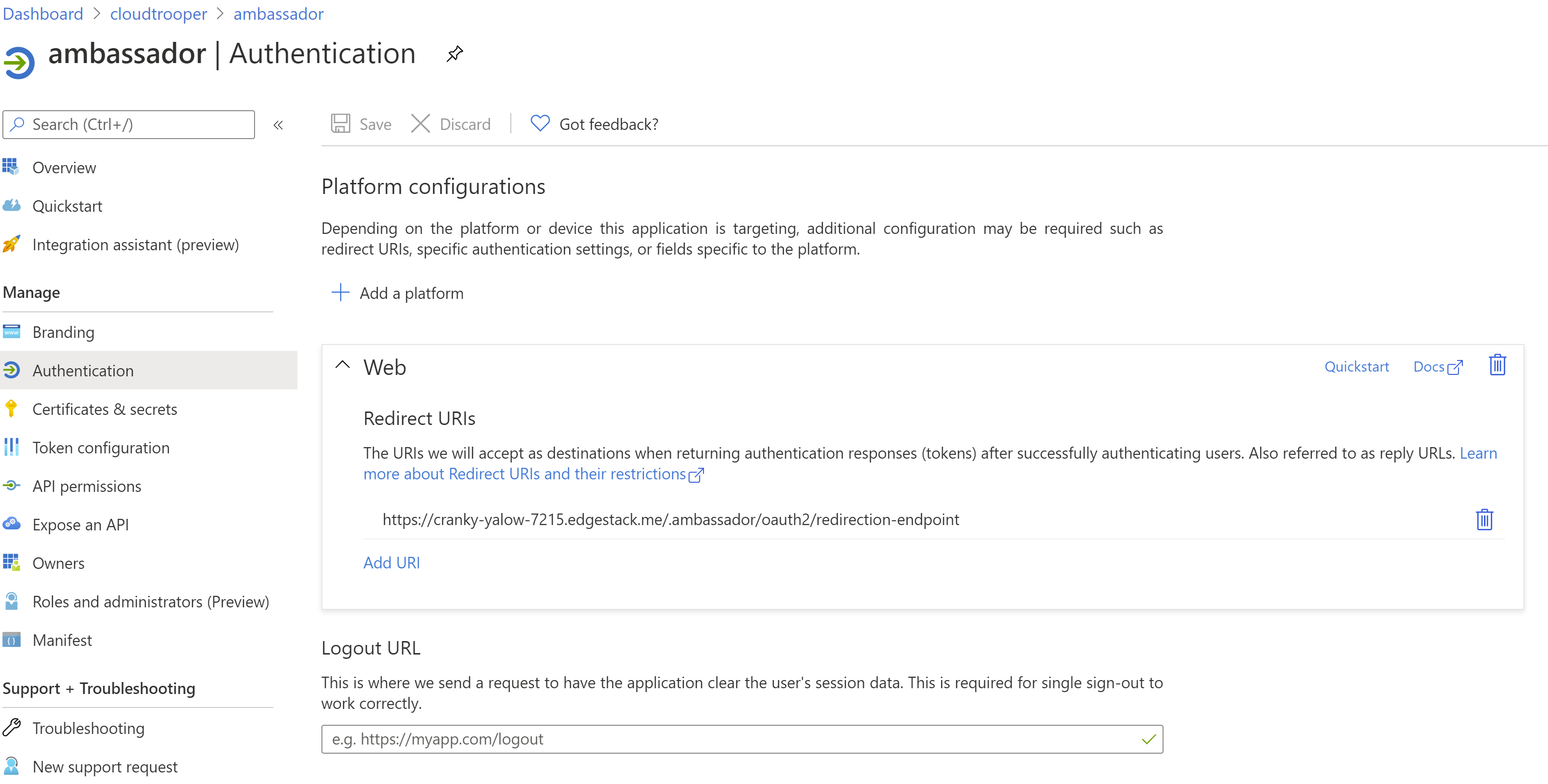 Easy Auth on AKS with Ambassador – Cloudtrooper