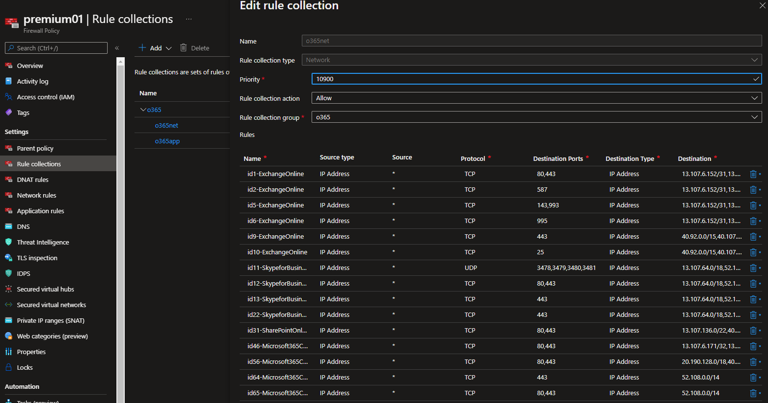 Azure Firewall rules for Office 365 – Cloudtrooper