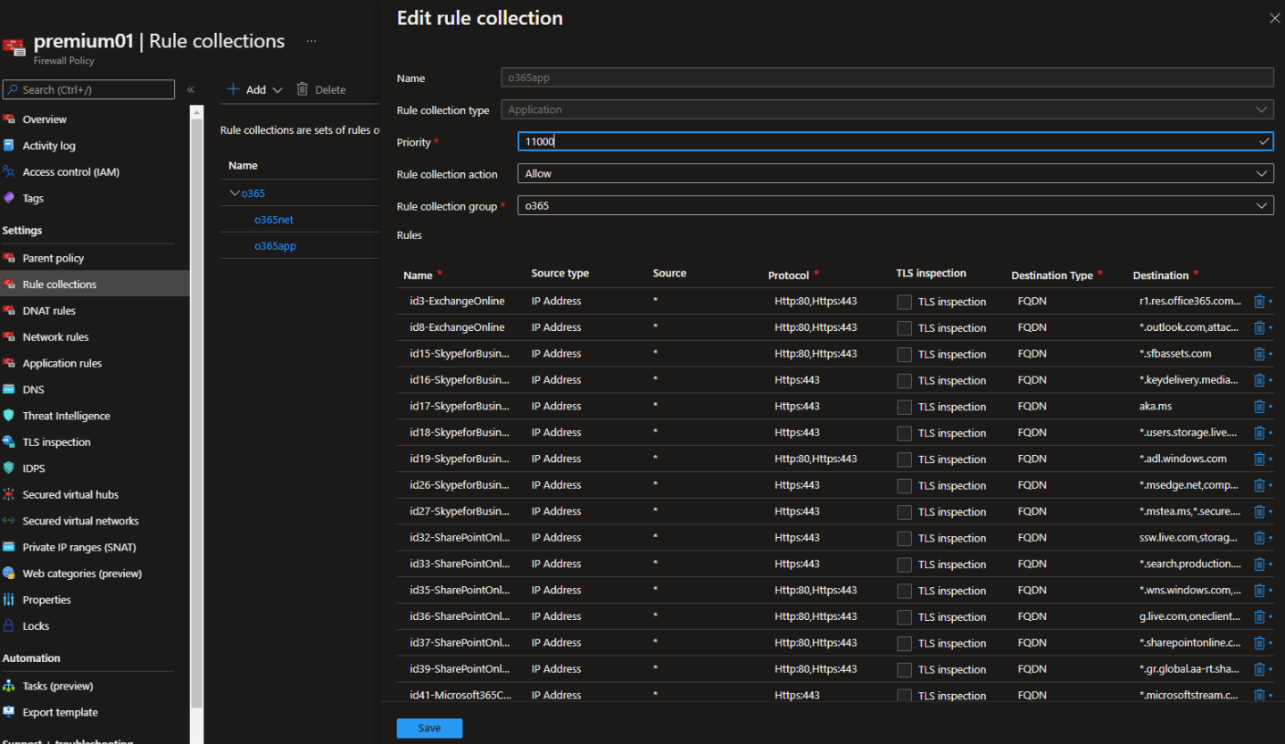 Azure Firewall rules for Office 365 – Cloudtrooper